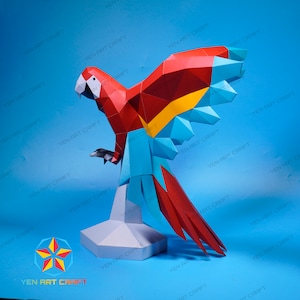 Papercraft Macaw, Parrot PDF, SVG Template, 3D Macaw Paper Craft, Diy ...