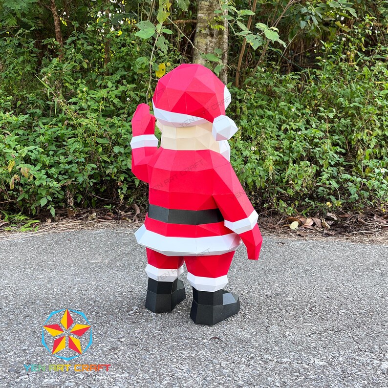 3D Santa Claus Papercraft PDF, SVG Template for Cricut Projects: Diy ...