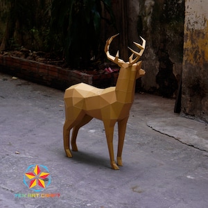 Papercraft Deer PDF for Printer, SVG Template for Cricut Projects, 3D ...