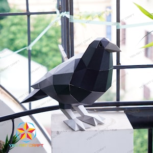 Papercraft Raven PDF, SVG Template for Cricut Project - DIY Raven Paper ...