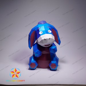 DIY Eeyore Papercraft PDF SVG Template for Creating 3D Eeyore Paper ...