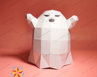 Halloween Ghost Papercraft Low Poly Printable DIY Template - Etsy