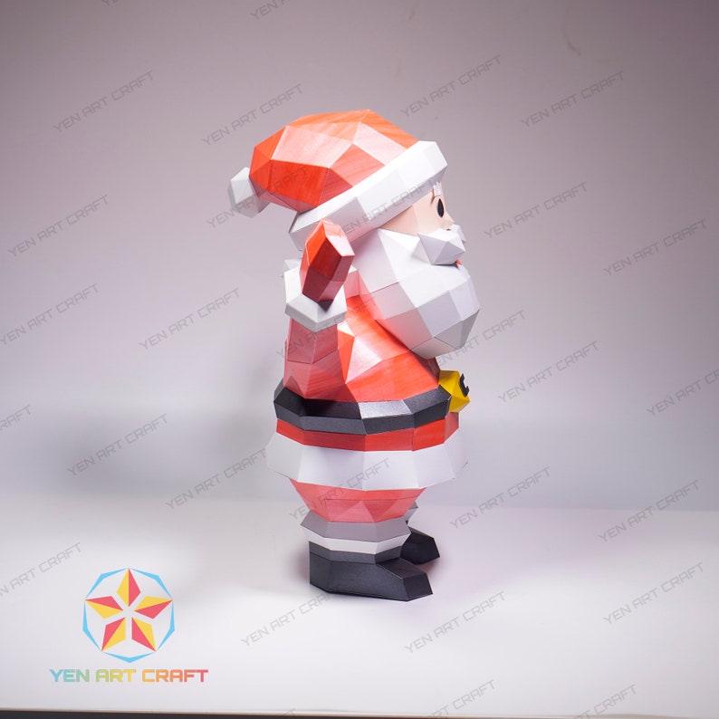 Papercraft Santa Claus PDF SVG Template for Creating 3D Santa - Etsy