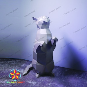 Papercraft Cat Standing up PDF, SVG Template for Cricut Project - DIY ...