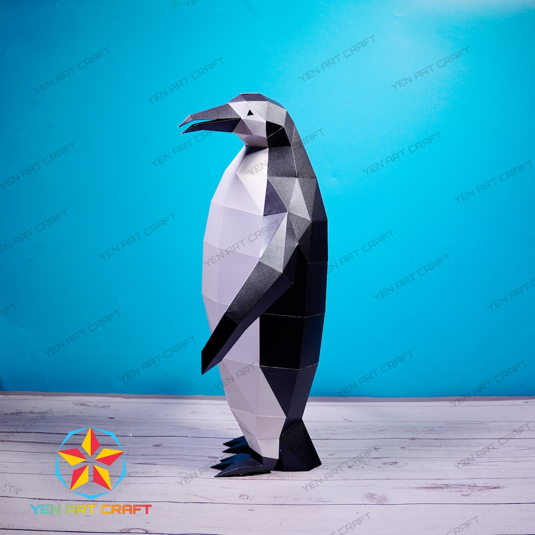 Papercraft Penguin PDF, SVG Template for Cricut Project - DIY Penguin ...