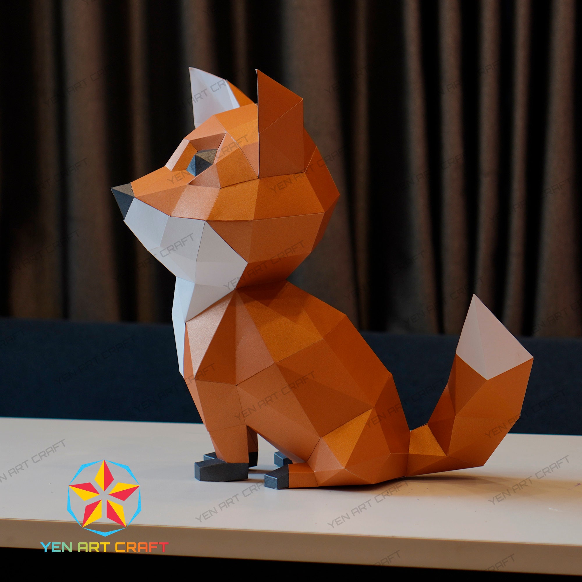 DIY Fox Papercraft PDF SVG Template for Creating 3D Fox Paper - Etsy