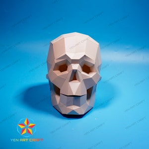 Skull Papercraft PDF for Printer, SVG for Cricut Projects, 3D Skull ...