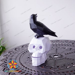 Papercraft Raven and Skull PDF, SVG Template for Cricut Project - DIY ...