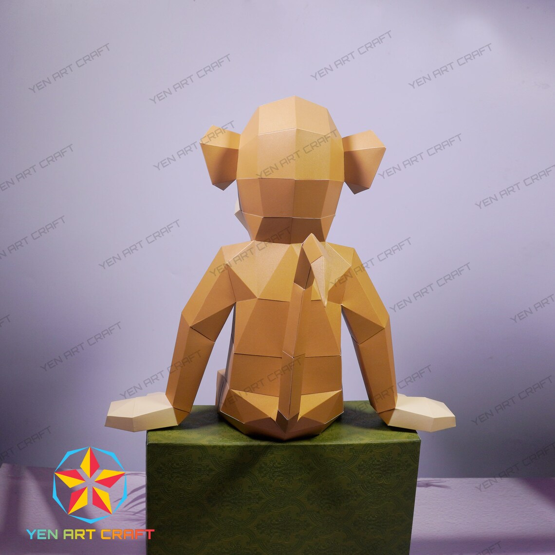Papercraft Monkey PDF, SVG Template for Cricut Project - DIY Monkey ...