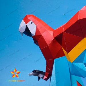Papercraft Macaw, Parrot PDF, SVG Template, 3D Macaw Paper Craft, Diy ...
