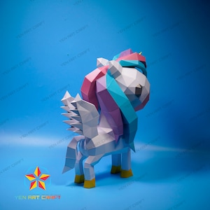 3D Papercraft Unicorn PDF, SVG Template, 3D Unicorn Paper Craft, Diy ...