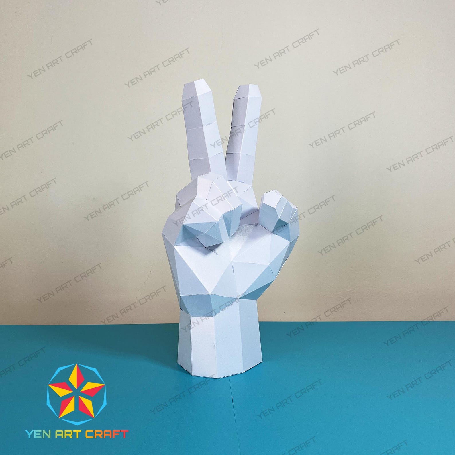 Peace Finger Papercraft SVG, Studio, PDF Template for Cricut Project ...
