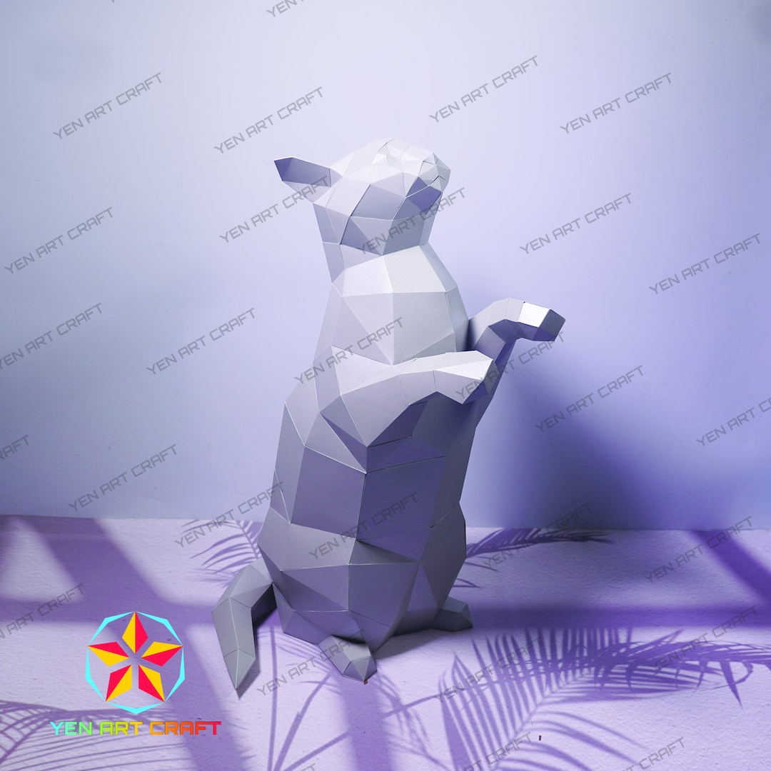 Papercraft Cat Standing up PDF, SVG Template for Cricut Project - DIY ...