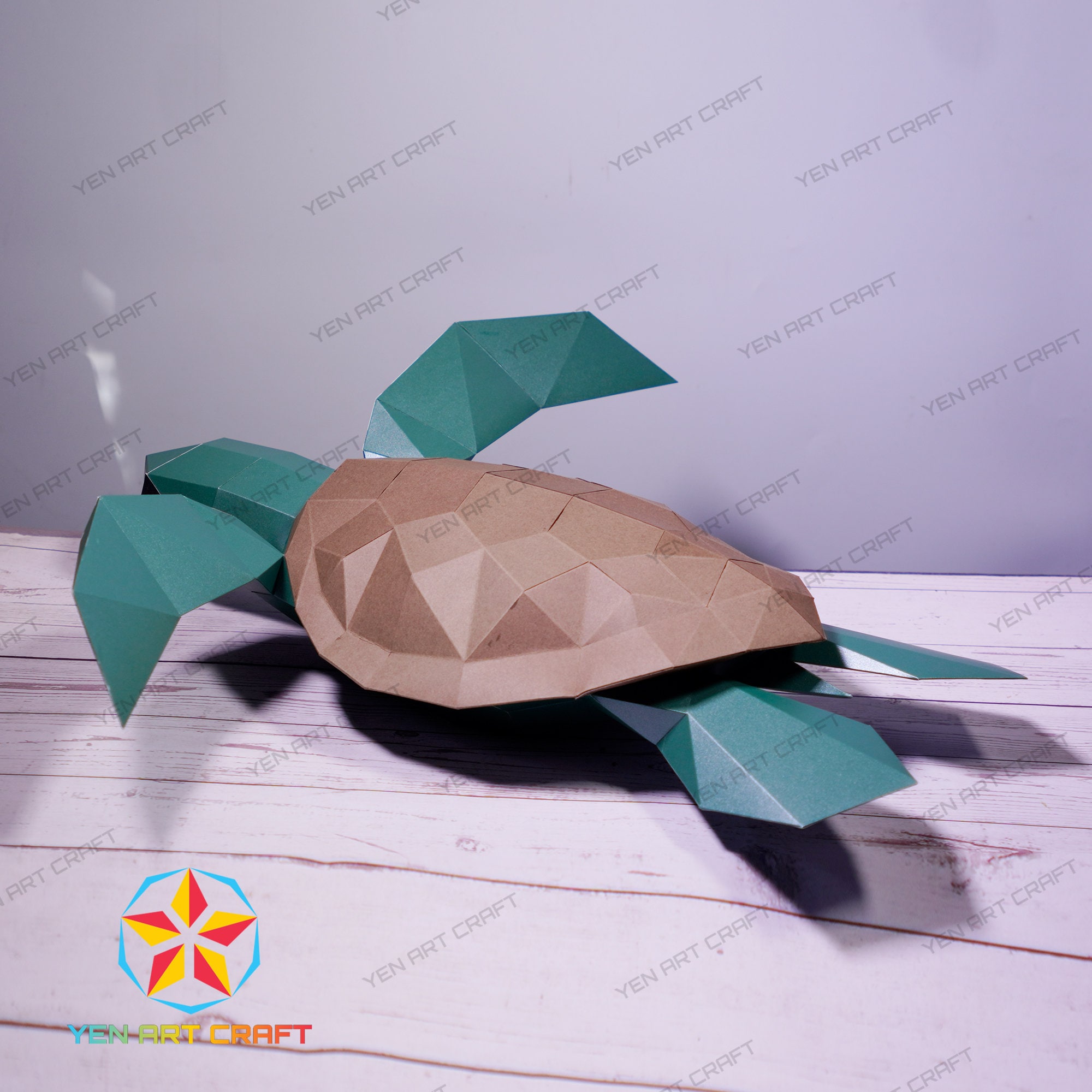 Papercraft Green Sea Turtle PDF, SVG Template for Cricut Project - DIY ...