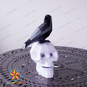 Papercraft Raven and Skull PDF, SVG Template for Cricut Project - DIY ...
