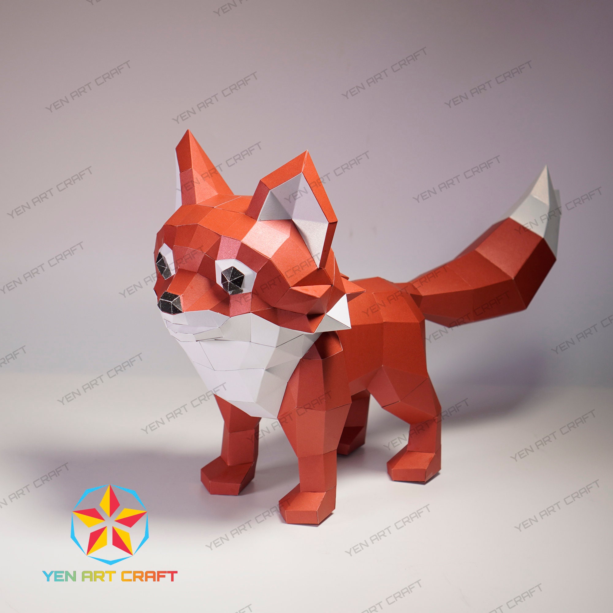 3D Fox Papercraft PDF SVG Template for Creating 3D Fox Paper - Etsy ...