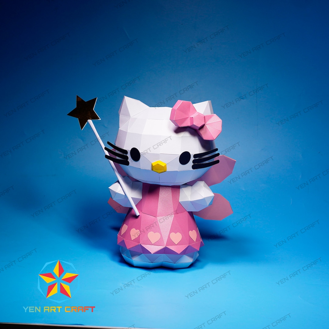 3D Papercraft Fairy Kitty PDF, SVG Template, 3D Kitty Paper Craft, Diy ...