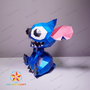 Papercraft Stitch PDF SVG Template for Cricut Projects - Stitch Low ...