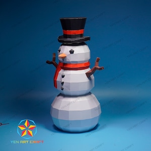 Snowman Papercraft PDF SVG Template for Creating 3D Snowman Paper Craft ...