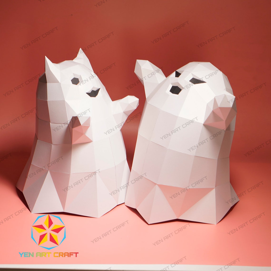 Pack 2 Ghost Papercraft PDF SVG Cricut Template Halloween - Etsy