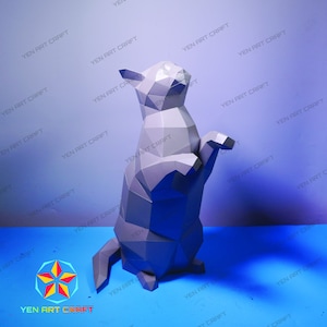 Papercraft Cat Standing up PDF, SVG Template for Cricut Project - DIY ...