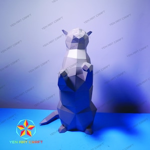 Papercraft Cat Standing up PDF, SVG Template for Cricut Project - DIY ...