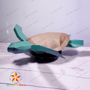 Papercraft Green Sea Turtle PDF, SVG Template for Cricut Project - DIY ...