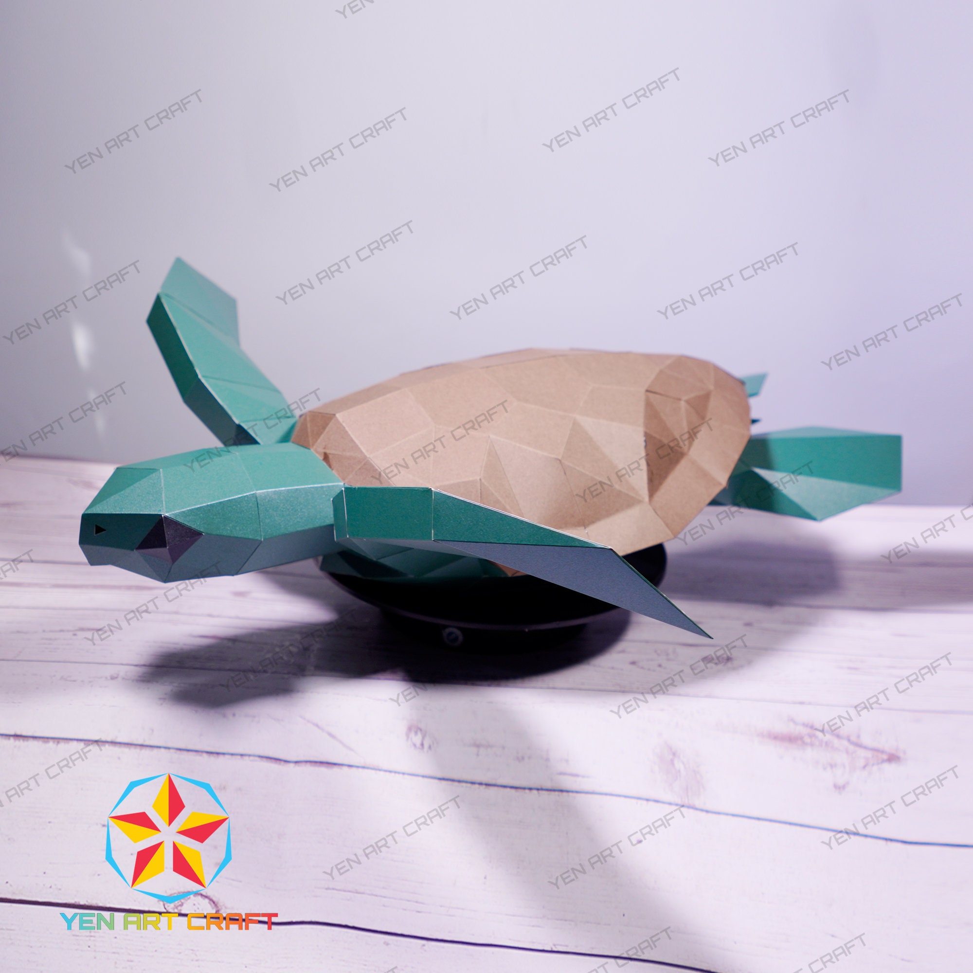 Papercraft Green Sea Turtle PDF, SVG Template for Cricut Project - DIY ...