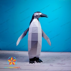 Papercraft Penguin PDF, SVG Template for Cricut Project - DIY Penguin ...