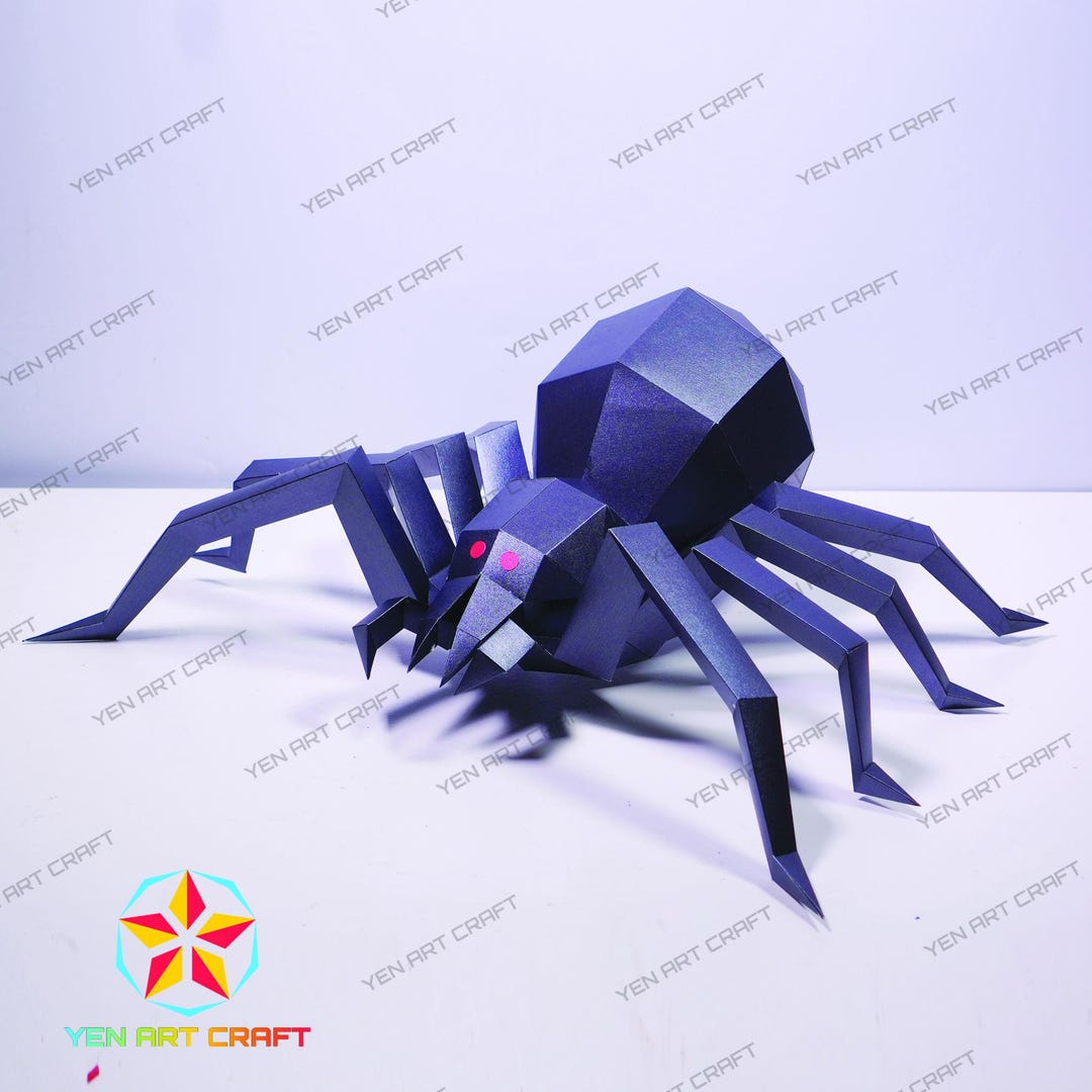 Papercraft Spider PDF, SVG Template for Cricut Project - DIY Spider ...