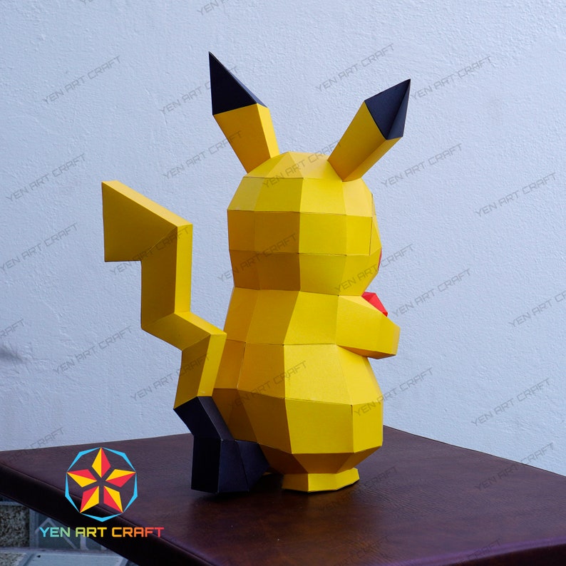 Pikachu Papercraft PDF, 3D SVG Template, Low Poly Pikachu, Diy Gifts ...