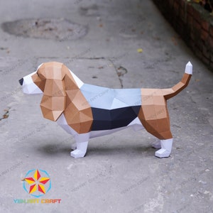 Papercraft Basset Hound Dog PDF, SVG Template for Cricut Project - DIY ...