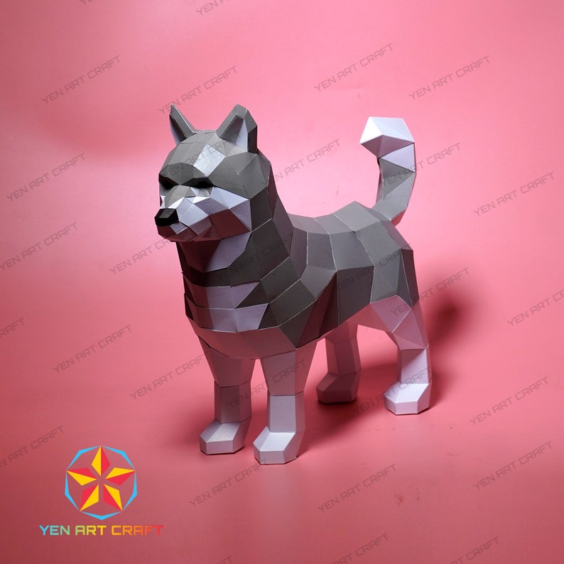 Husky Dog Papercraft PDF SVG Template for Creatinghusky Dog Paper Craft ...