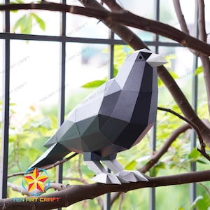 Papercraft Raven PDF, SVG Template for Cricut Project - DIY Raven Paper ...