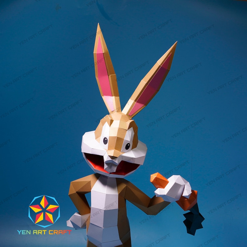 DIY Bunny Papercraft PDF SVG Template for Creating 3D Bunny Paper Craft ...