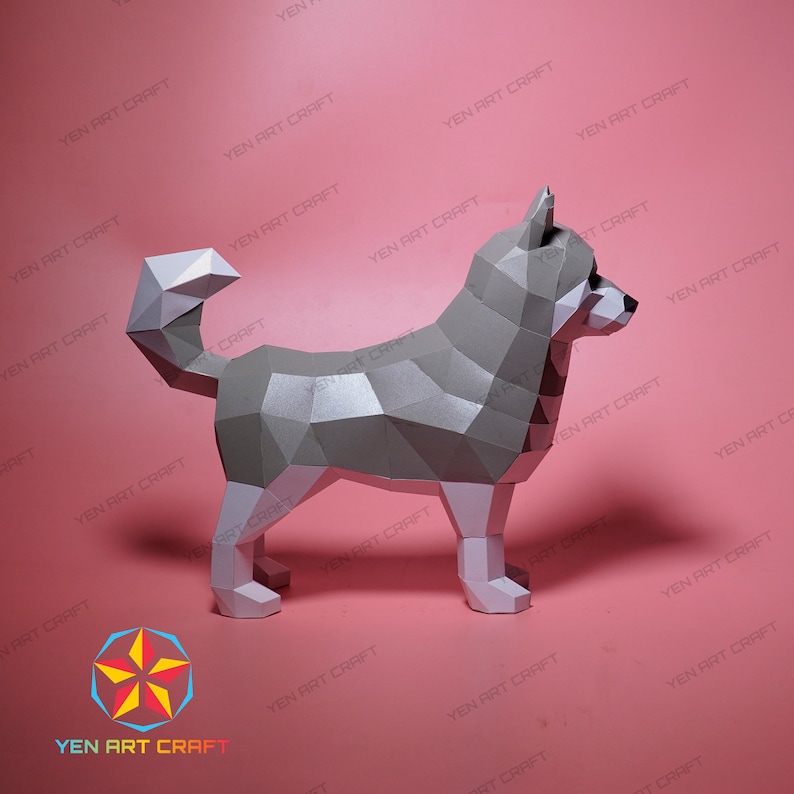 Husky Dog Papercraft PDF SVG Template for Creatinghusky Dog Paper Craft ...