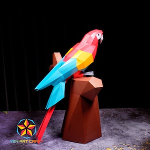 DIY Papercraft Parrot, Macaw PDF, SVG Template, 3D Macaw Paper Craft ...