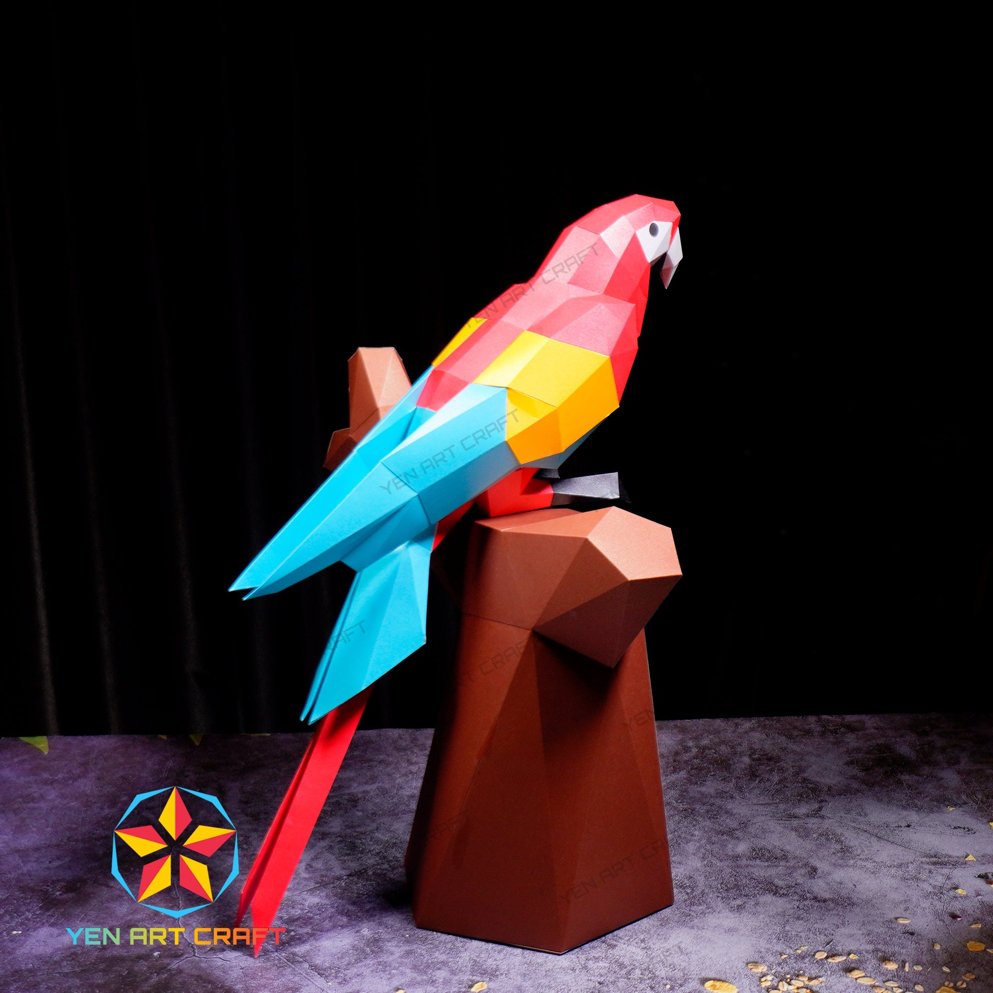 DIY Papercraft Parrot, Macaw PDF, SVG Template, 3D Macaw Paper Craft ...