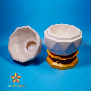 Lucky Easter Egg Papercraft PDF, SVG Template - 3D Egg Low Poly ...