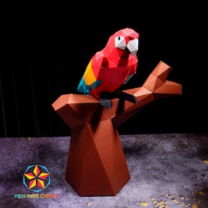 DIY Papercraft Parrot, Macaw PDF, SVG Template, 3D Macaw Paper Craft ...