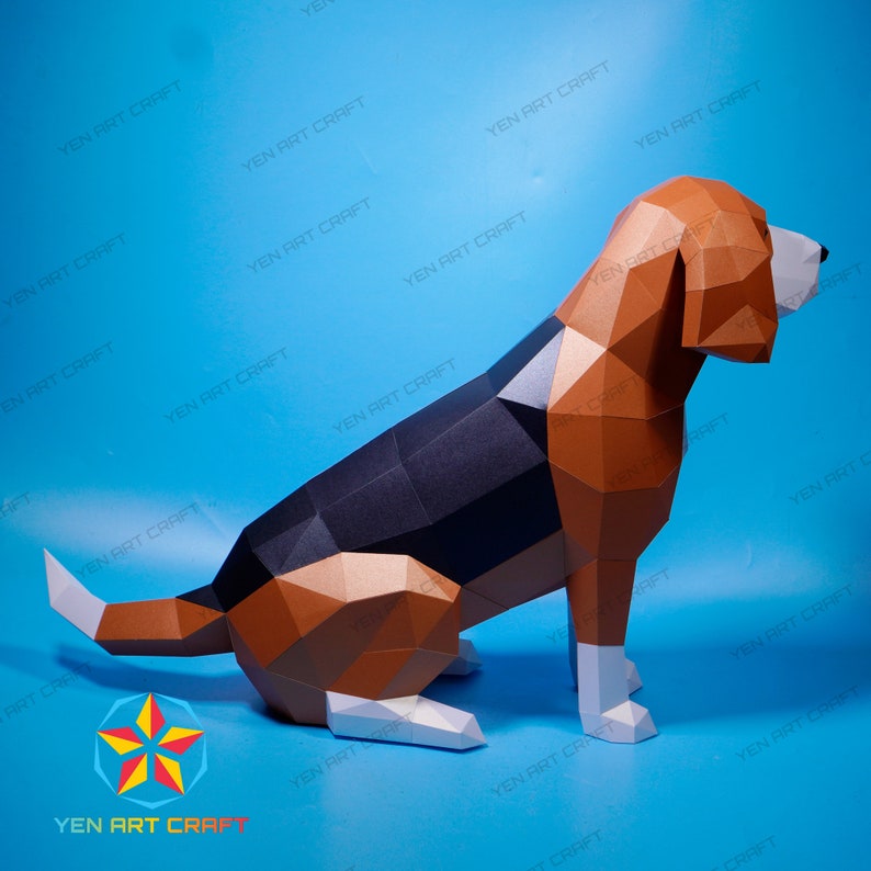 Papercraft Beagle PDF, SVG Template for Cricut Project - DIY Beagle ...