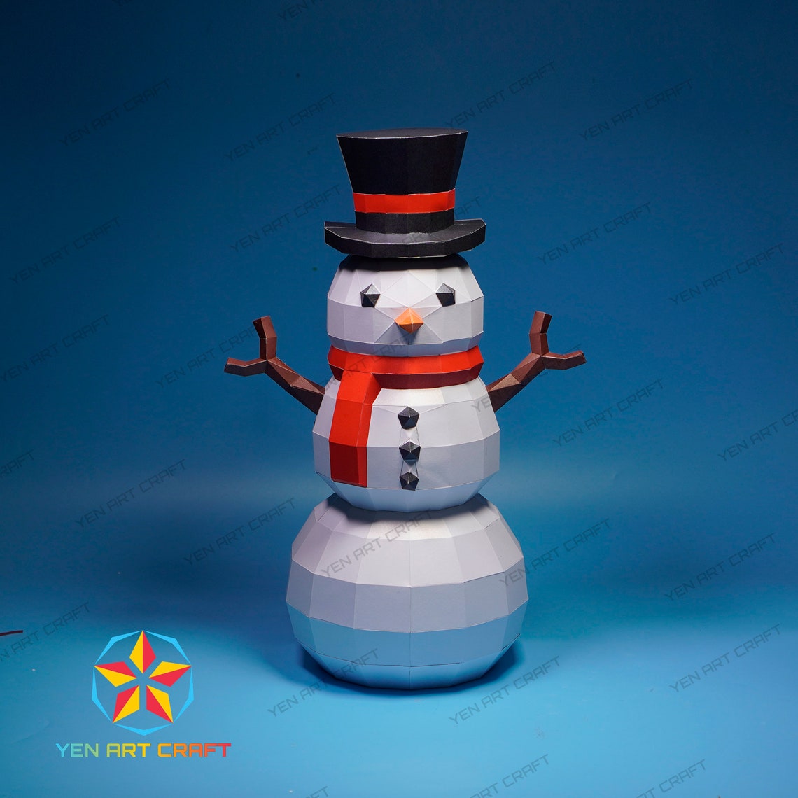 Snowman Papercraft PDF SVG Template for Creating 3D Snowman - Etsy Canada