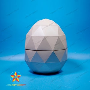 Lucky Easter Egg Papercraft PDF, SVG Template - 3D Egg Low Poly ...
