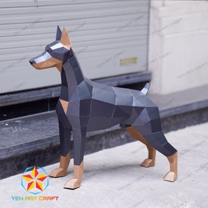 Papercraft Doberman Dog PDF, SVG Template for Cricut Project - DIY ...