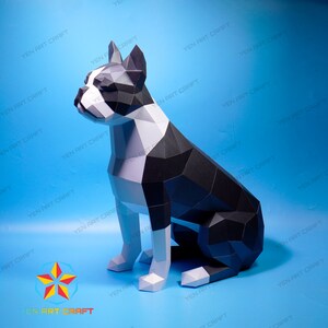Papercraft Boston Terrier Dog PDF, SVG Template for Cricut Project ...