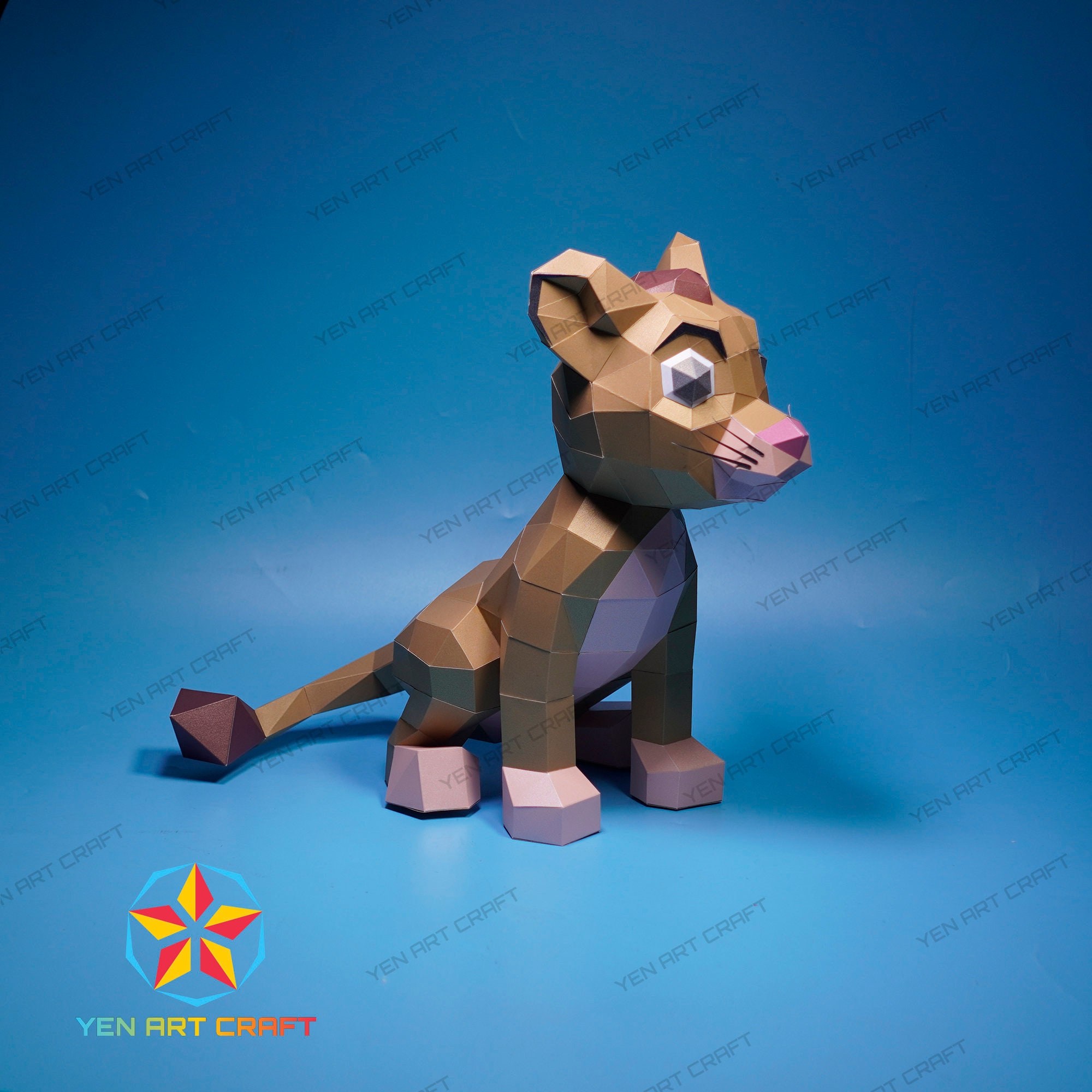 DIY Simba Papercraft PDF SVG Template for Creating 3D Simba - Etsy Israel