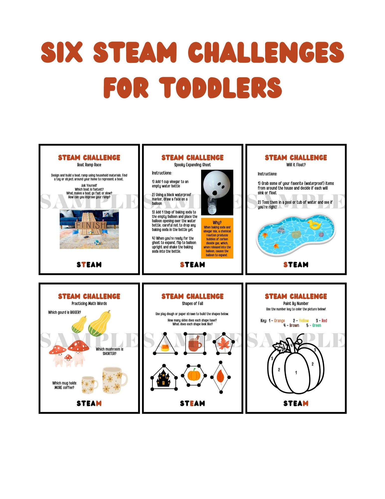 FALL STEM ACTIVITIES | Steam Challenges for Toddlers | Print Ready Pdf ...