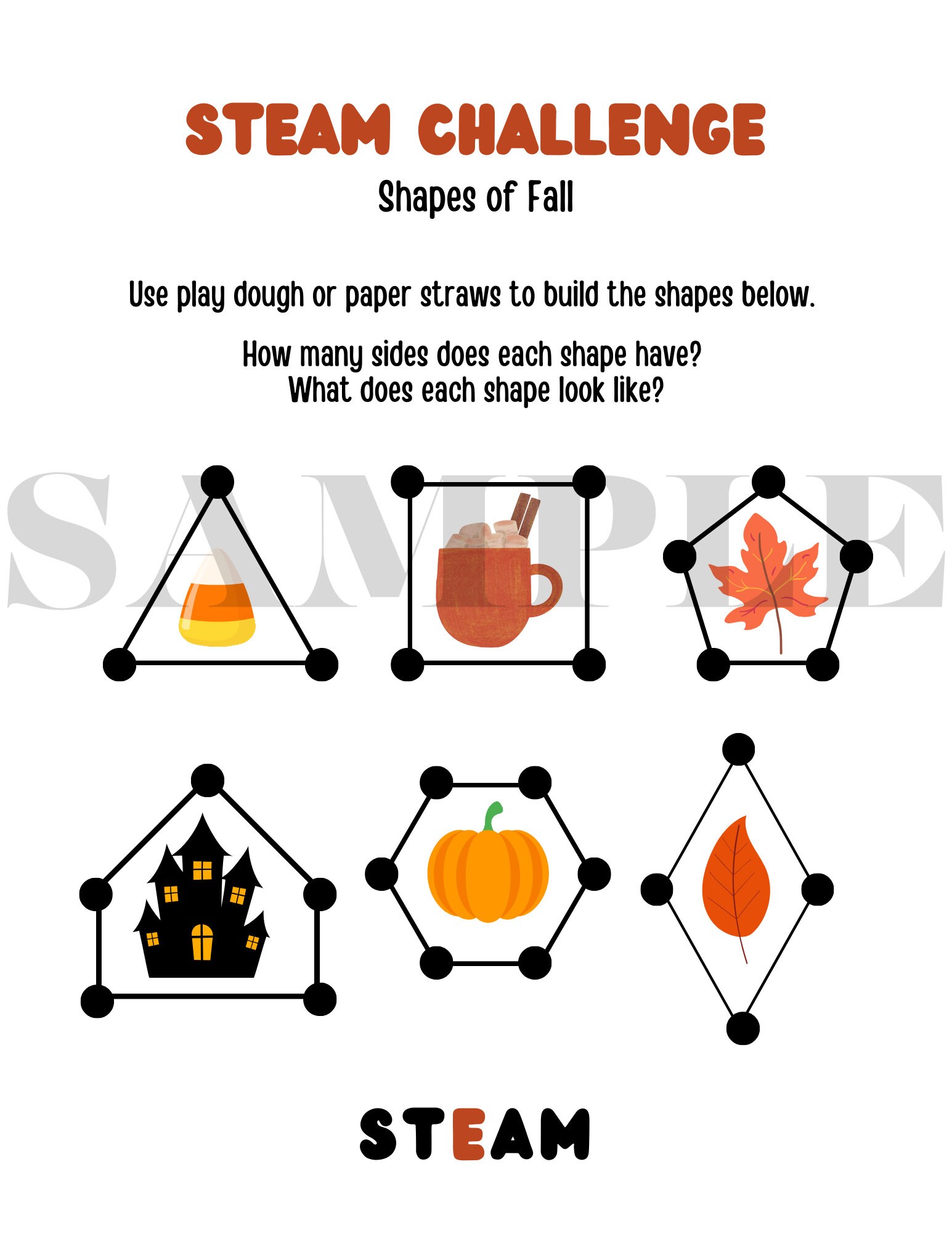 FALL STEM ACTIVITIES | Steam Challenges for Toddlers | Print Ready Pdf ...