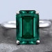 Solitaire Ring Emerald Cut Lab Created Emerald 925 Sterling Silver Ring ...
