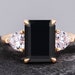 Emerald Cut Lab Created Ruby Engagement Ring for Women, Wedding Ring ...